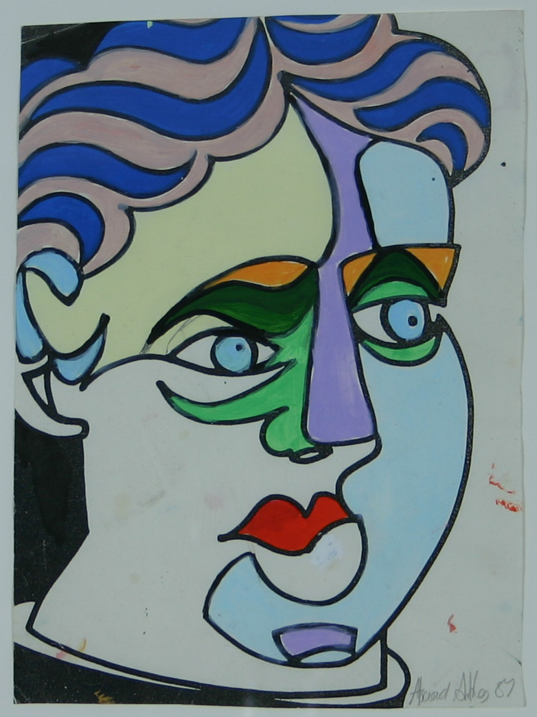 STUDY FOR PICASSO HEAD (purple) in stock at Abstract Australis